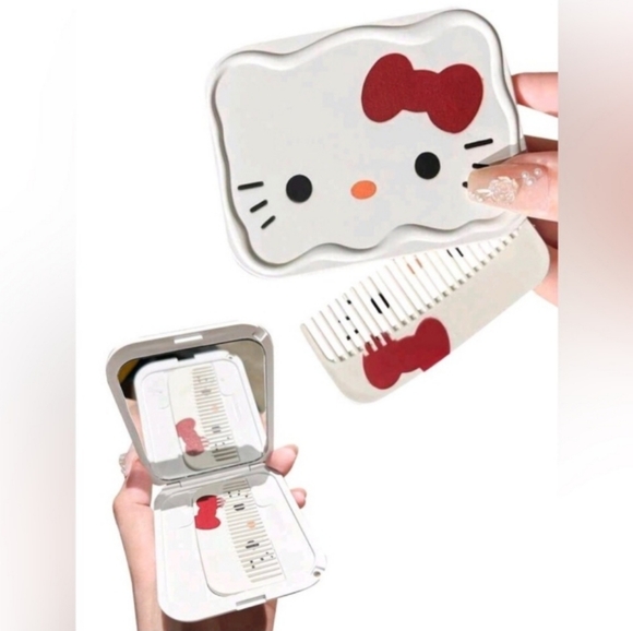 Sanrio | Accessories | Hello Kitty Compact Mirror With Comb White And ...